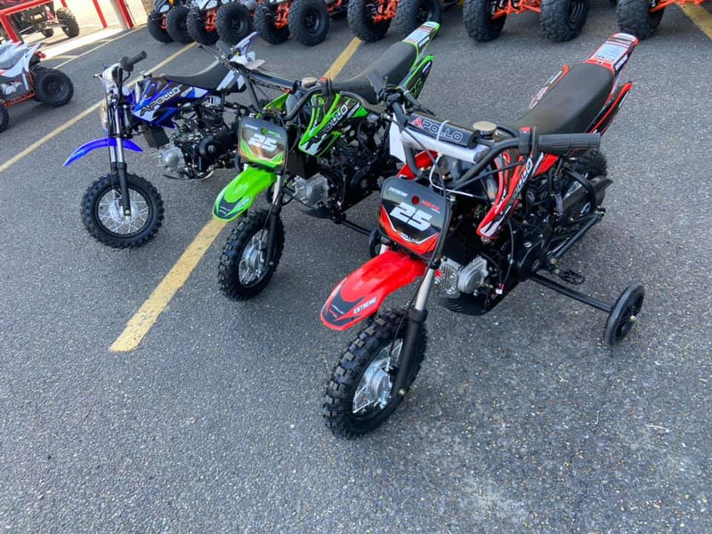 Apollo 70cc Kids Dirt Bike With Training Wheels | TribalMotorsports